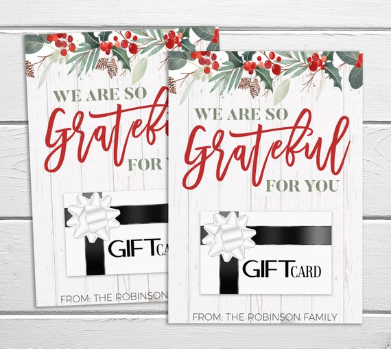 Editable Christmas Appreciation Gift Card Holder, Rustic Holiday ...