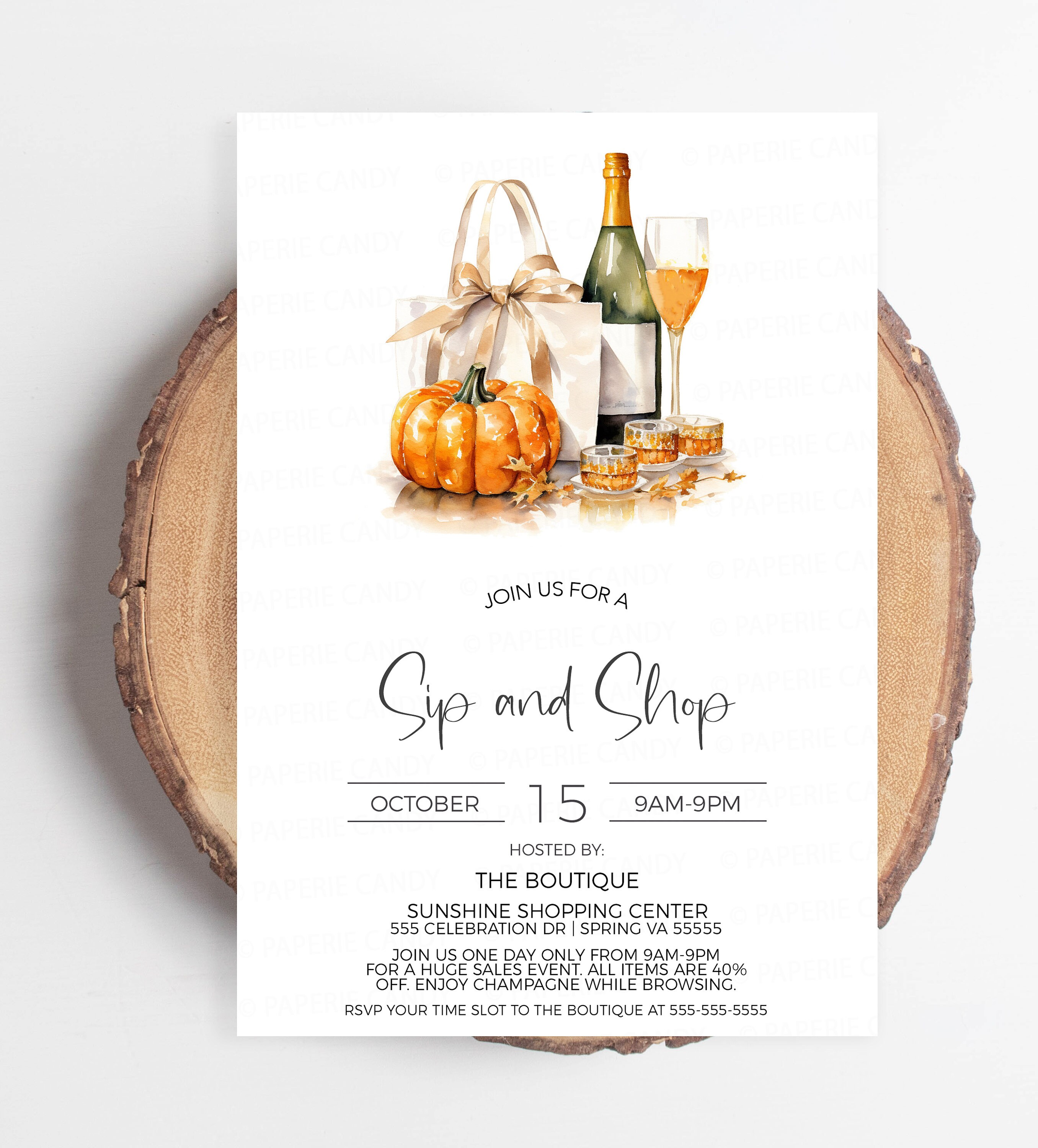 Fall Sip and Shop Invitation Autumn Sip and Shop Invite - Etsy