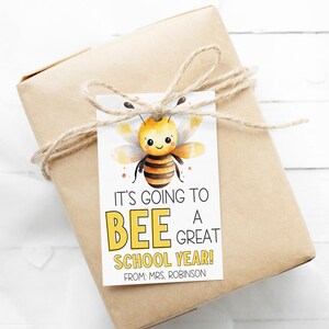 Bee Back to School Gift Tag, First Day, Going to Bee A Great School ...