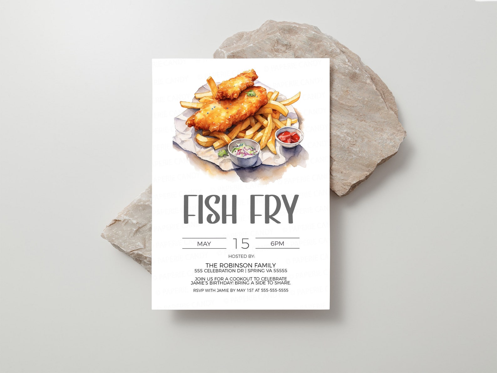 Fish Fry Invitation Fish and Chips Invite Seafood Birthday - Etsy