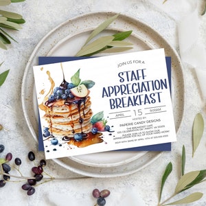 Appreciation Breakfast Invitation, Staff Employee Breakfast Invite ...