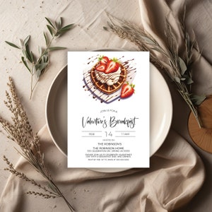 Valentine's Day Breakfast Invitation, Editable Galentine's Brunch ...