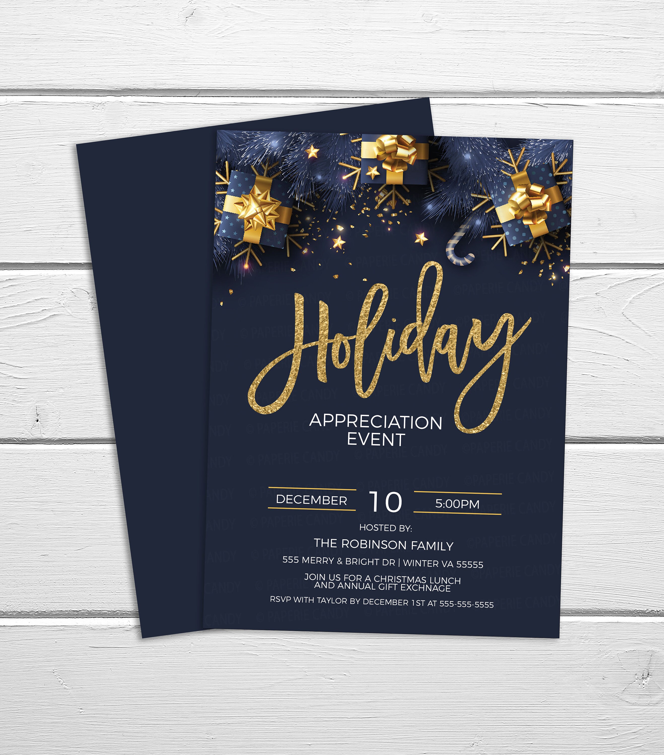 Editable Holiday Appreciation Party Invitation, Company Appreciation ...