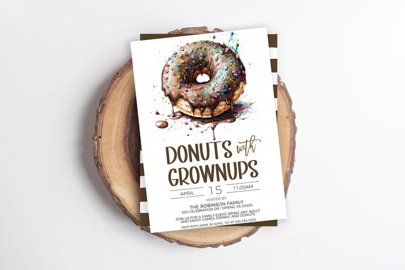 Donuts With Grownups Invitation Family Donut Invite School - Etsy