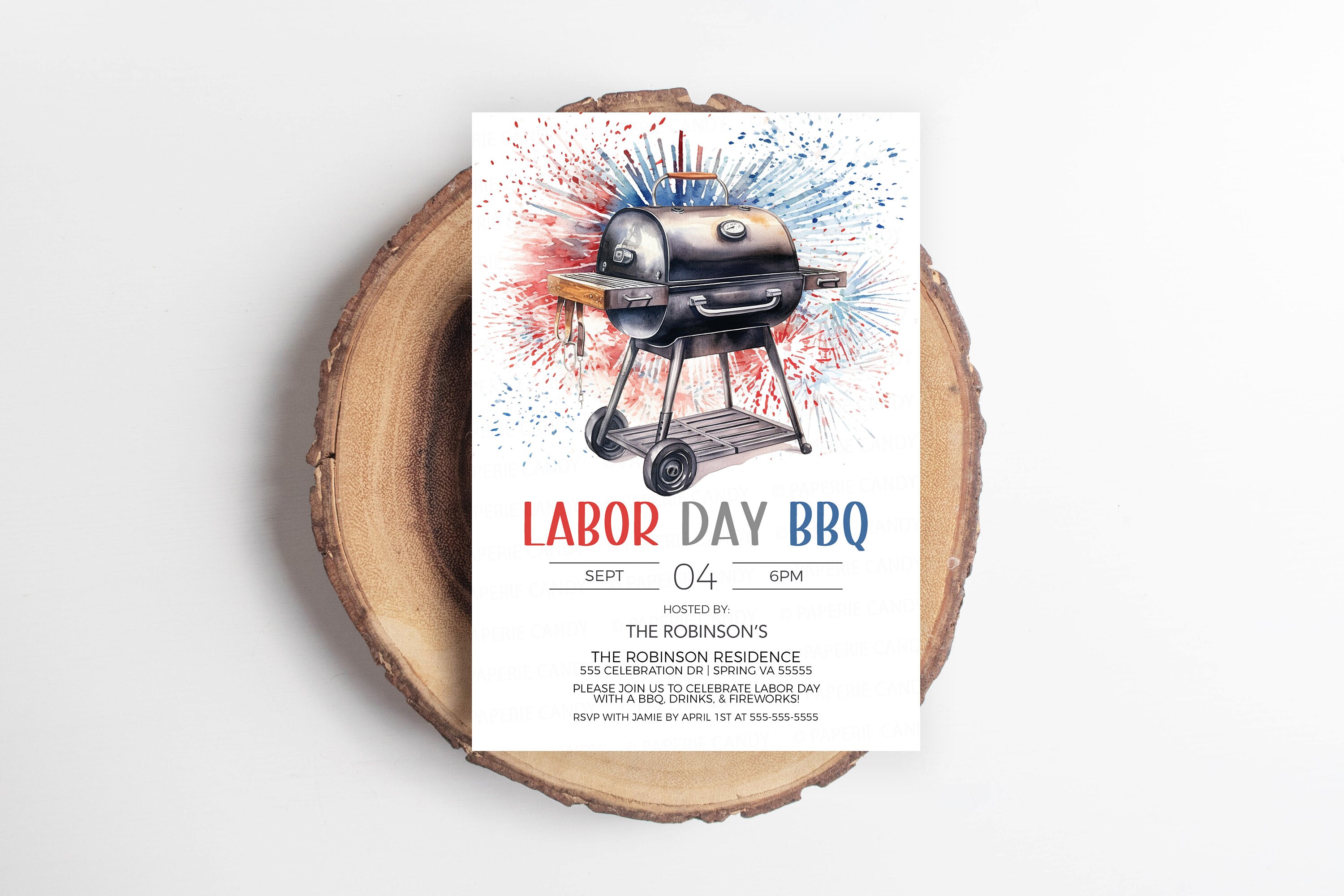 Labor Day BBQ Invitation, Labor Day BBQ Party Invite, Labor Day Cookout ...