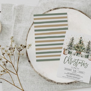Editable Christmas Lunch Party Invitation, Brunch Luncheon Dinner ...