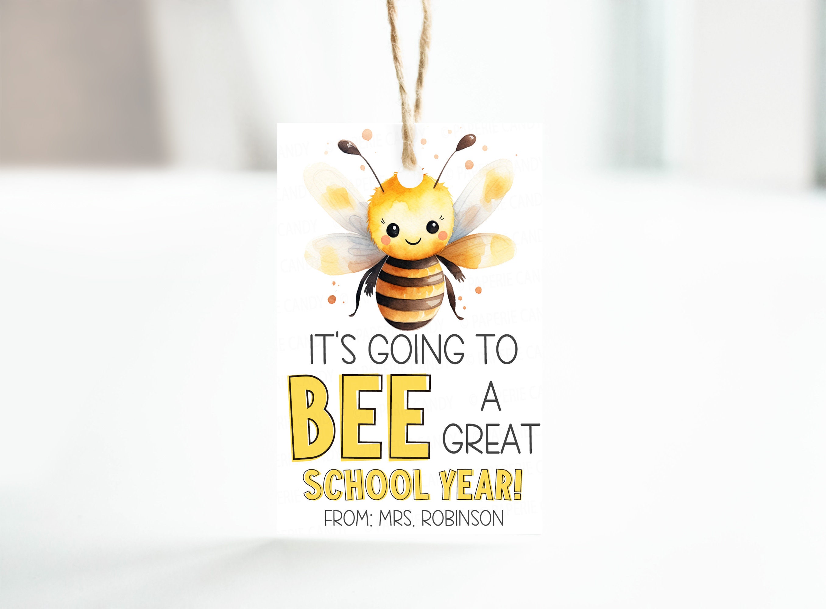 Bee Back to School Gift Tag, First Day, Going to Bee A Great School ...