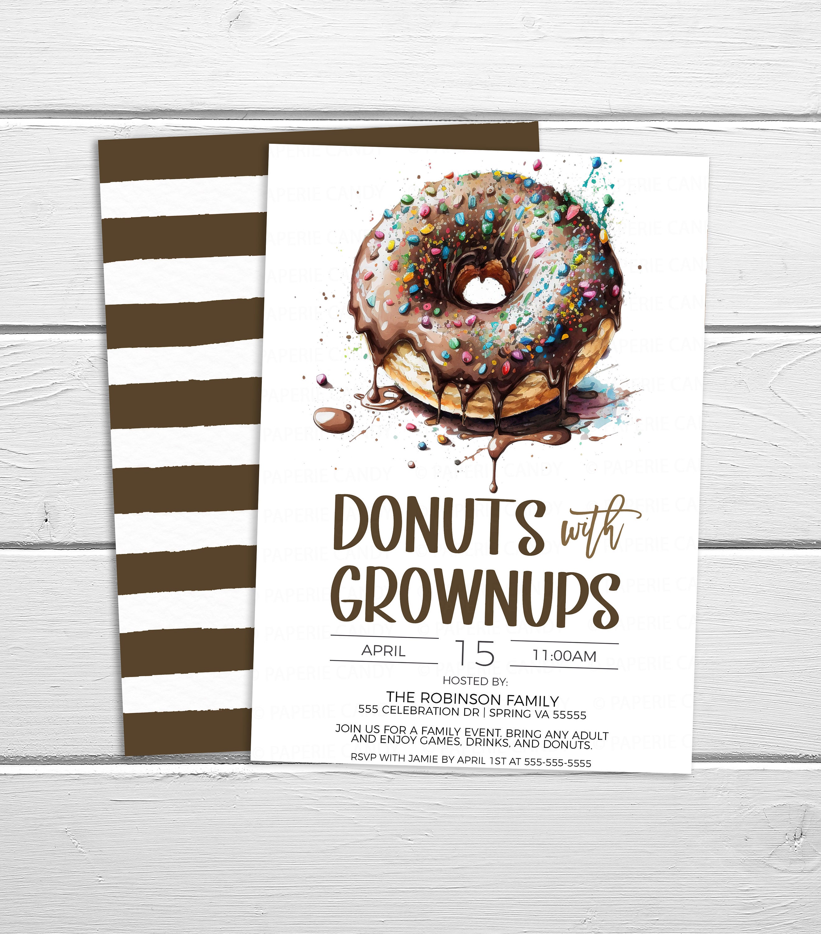 Donuts With Grownups Invitation Family Donut Invite School - Etsy