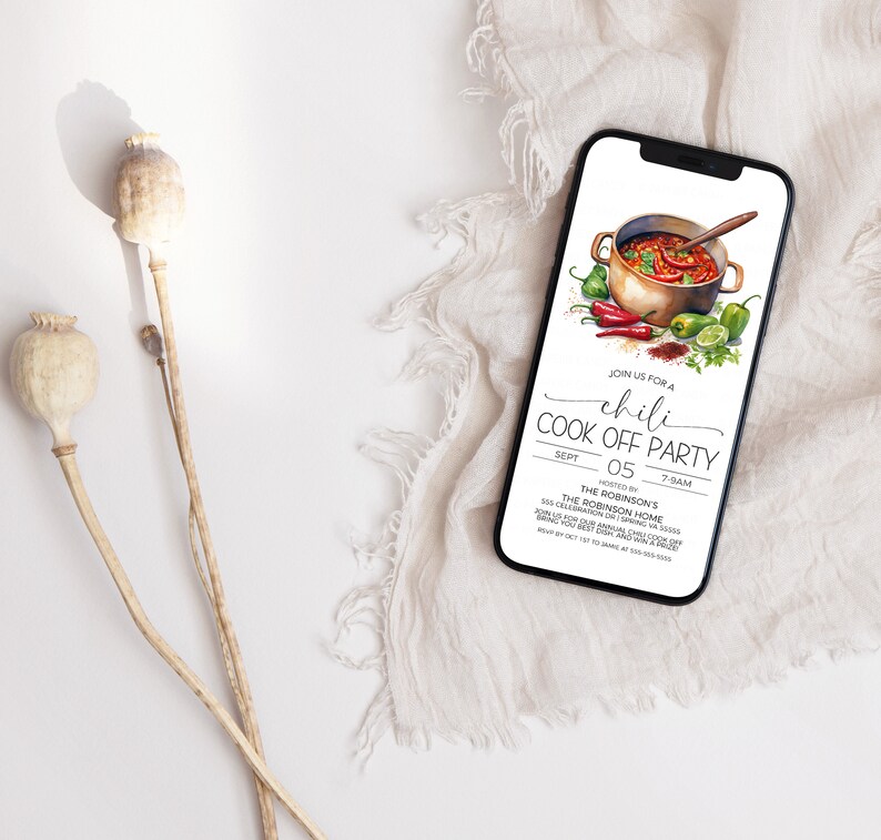 Chili Cook off Invitation, Chili Cook-off Tasting Competition Invite ...