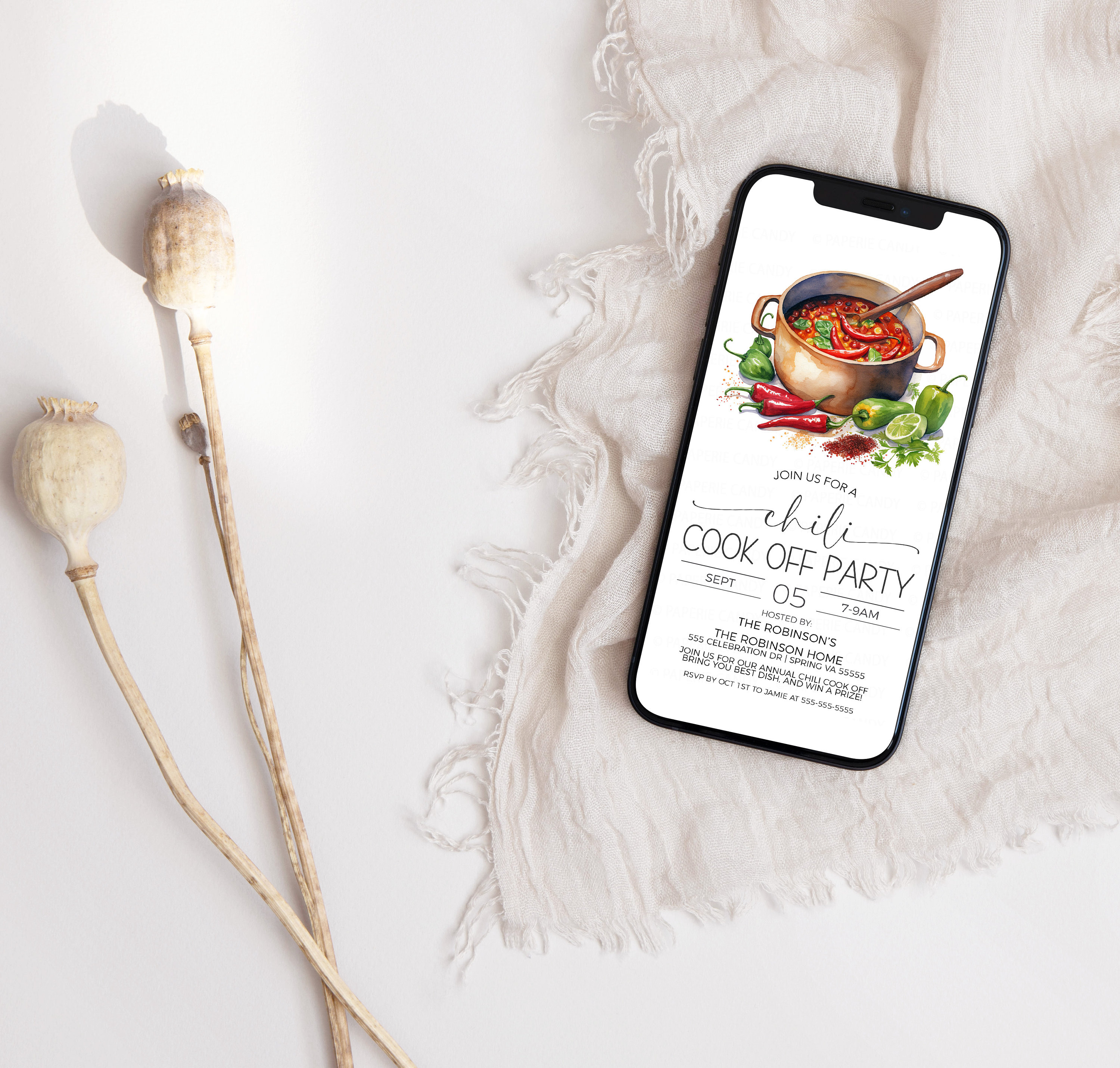 Chili Cook off Invitation, Chili Cook-off Tasting Competition Invite ...