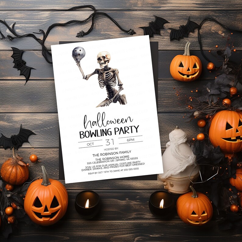 Halloween Bowling Party Invitation Halloween Bowling Costume - Etsy