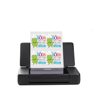 Back to School Soda Gift Tags, Soda-lightful First Day, Welcome Back to ...