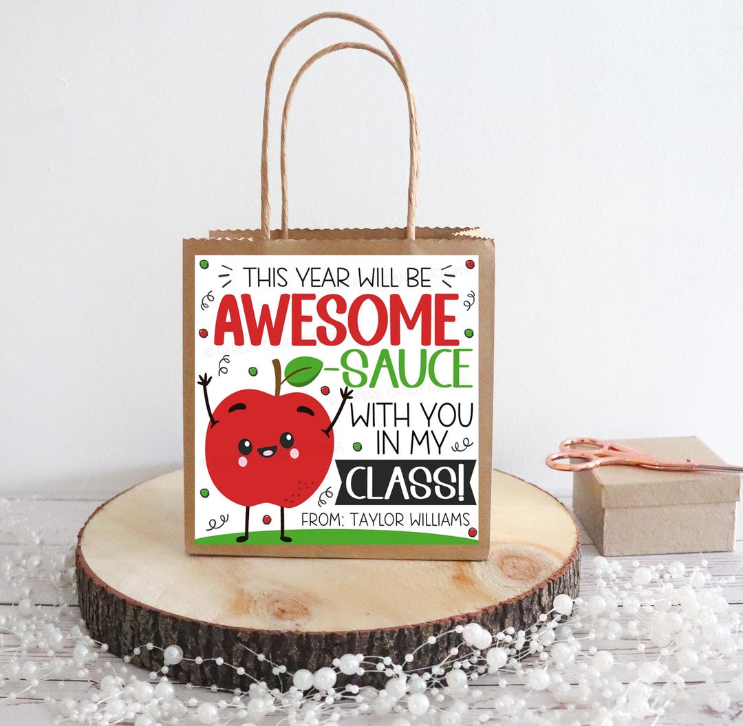 Apple Sauce Gift Tag, Awesome Sauce Back to School, Apple Sauce Squeeze ...