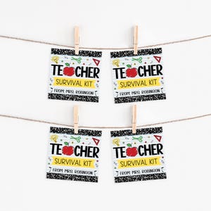 Teacher Survival Gift Tag, Welcome Back to School, First Day Back, Gift ...