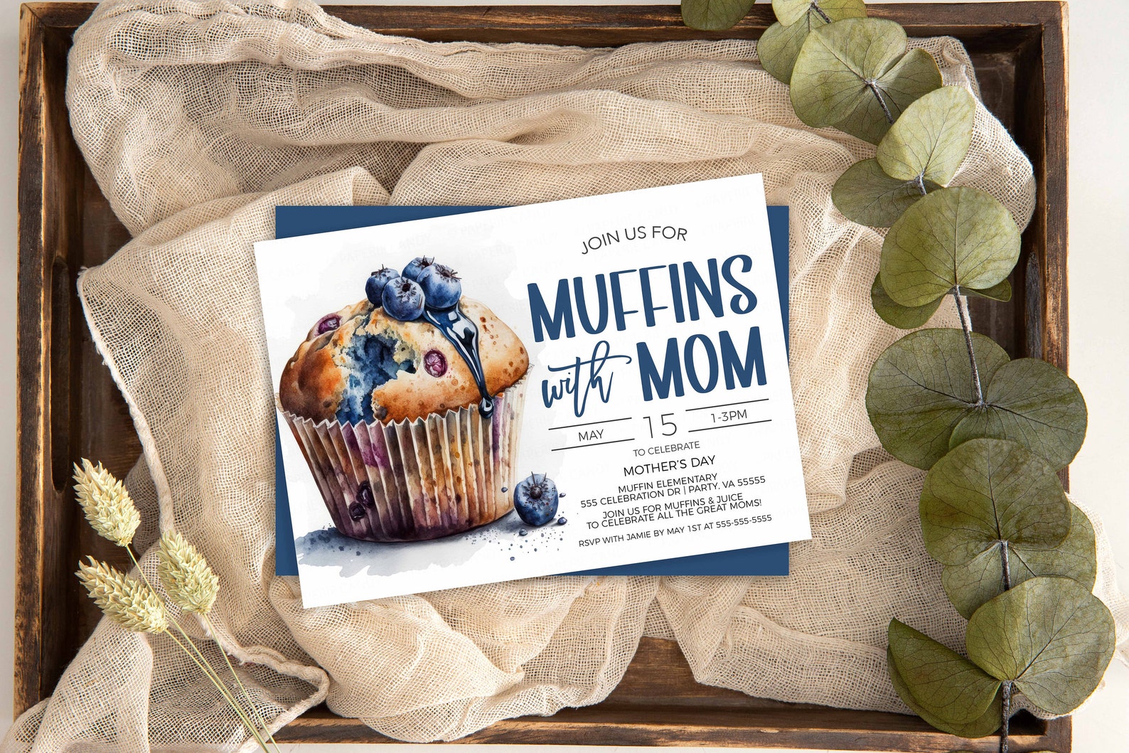 Muffins With Mom Invitation Mother's Day Muffin Invite - Etsy