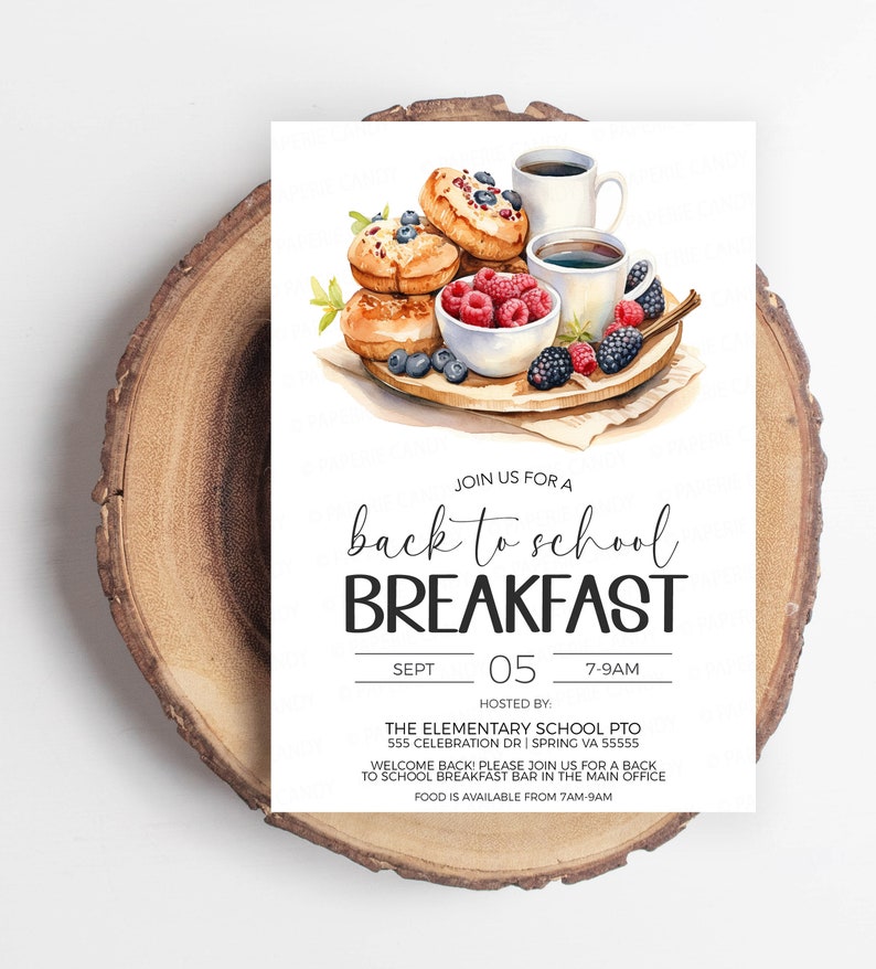 Back to School Breakfast Invitation, Welcome Back Breakfast Invite, 1st ...