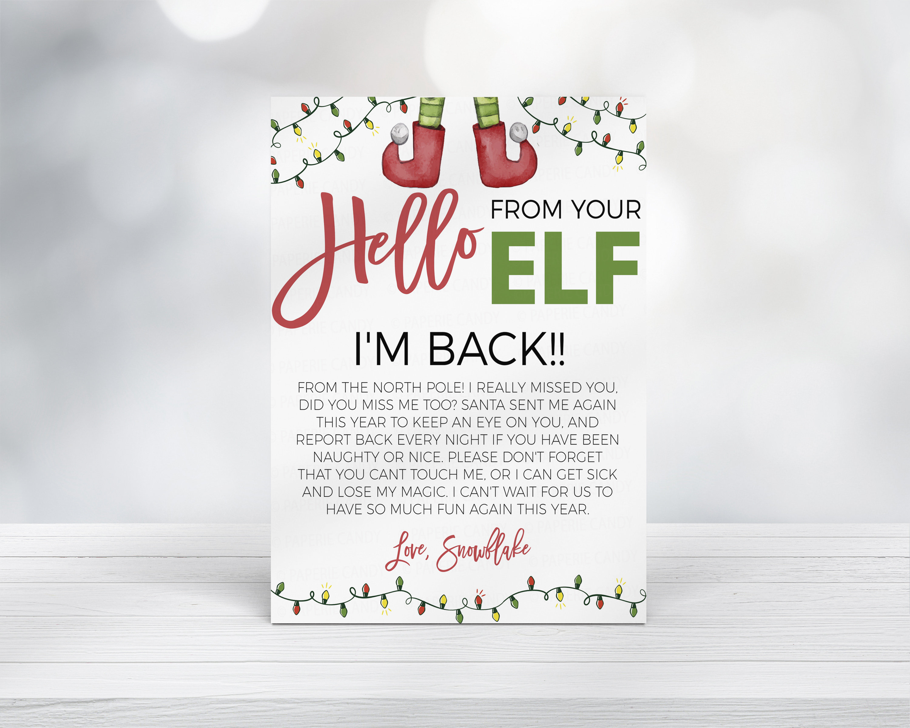 Editable Hello Elf Letter Welcome Note I'm Back Goodbye - Etsy