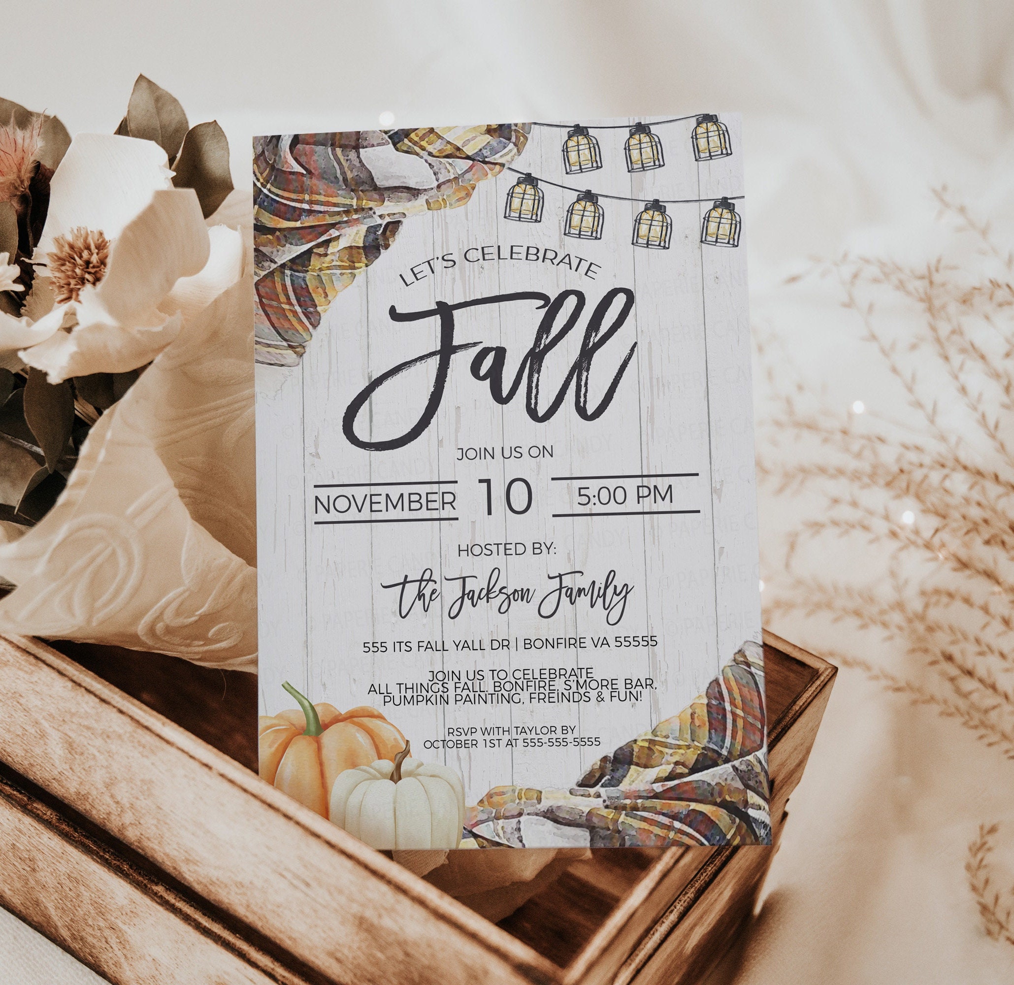 Fall Celebration Invitation, Autumn Neighborhood Fall Fest Party Invite ...