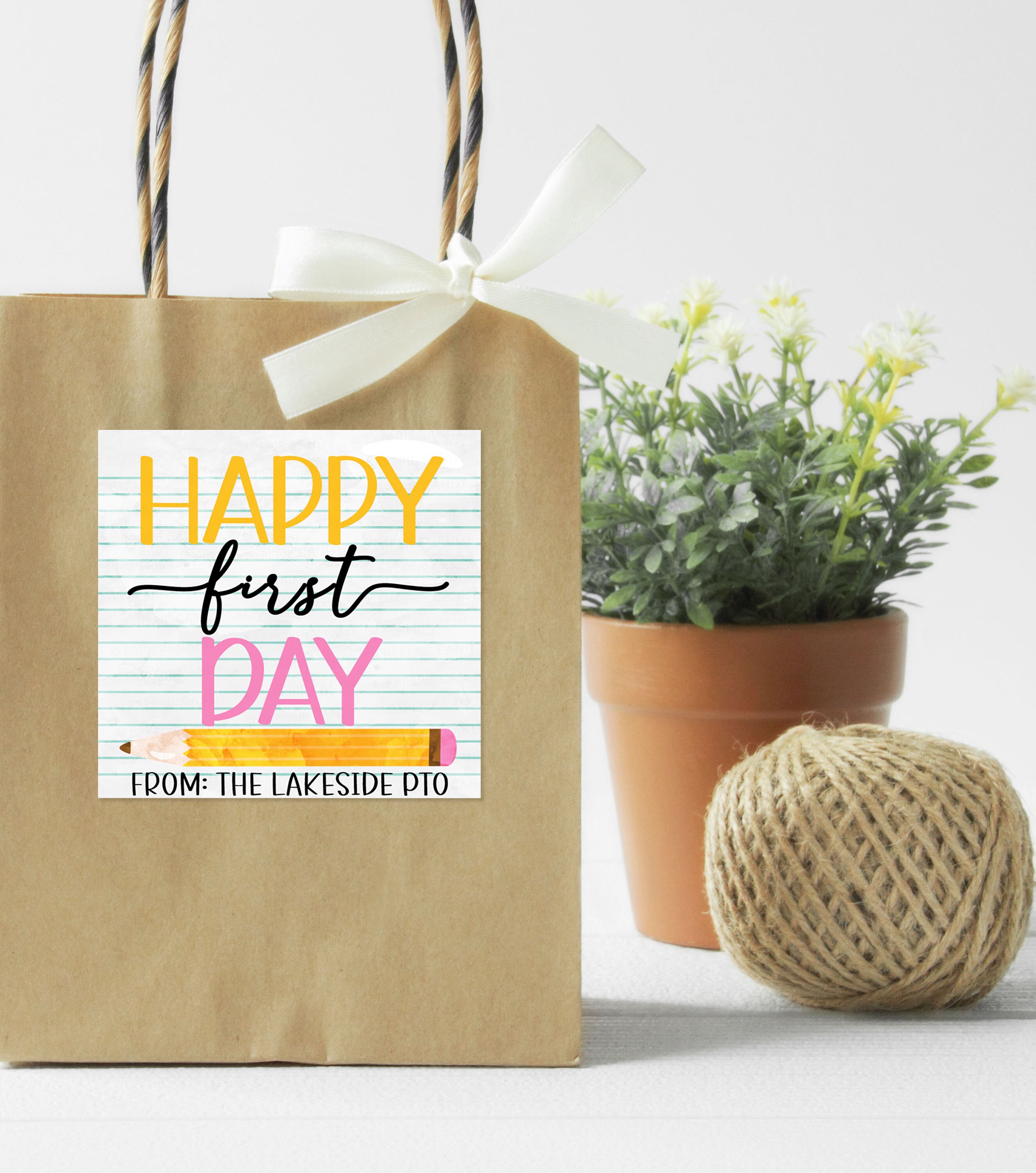 Happy First Day Gift Tag, Back to School, First Day Label, Gift for ...