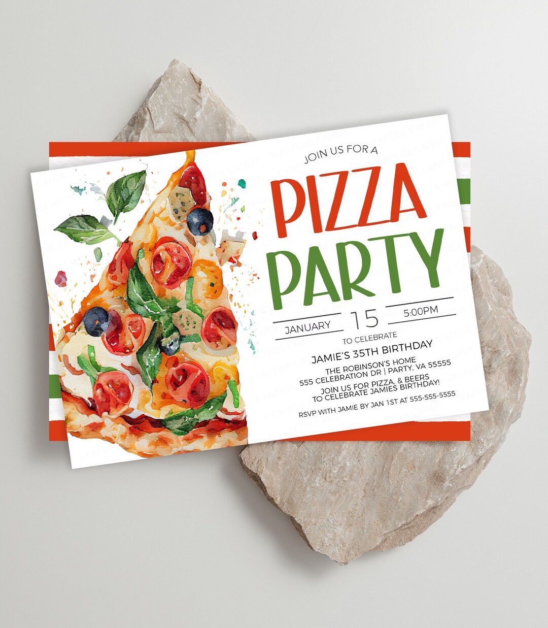 Pizza Party Invitation, Pizza Party Invite, Pizza Birthday Party ...