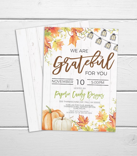 Fall Appreciation Invitation, Employee Staff Volunteer School PTA PTO ...