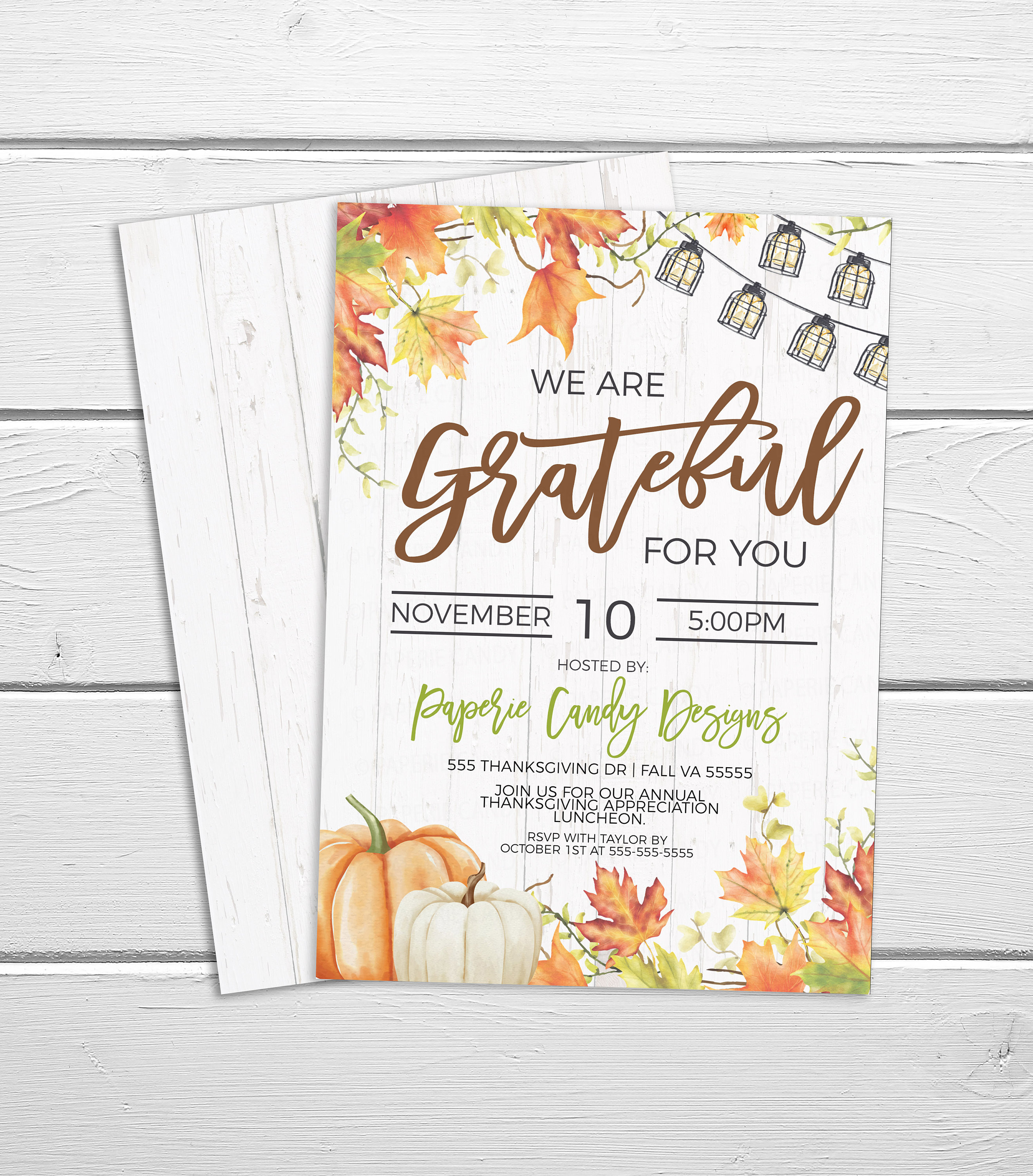 Fall Appreciation Invitation, Employee Staff Volunteer School PTA PTO ...