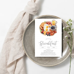 Breakfast Invitation, Staff Employee Appreciation Breakfast Invite ...
