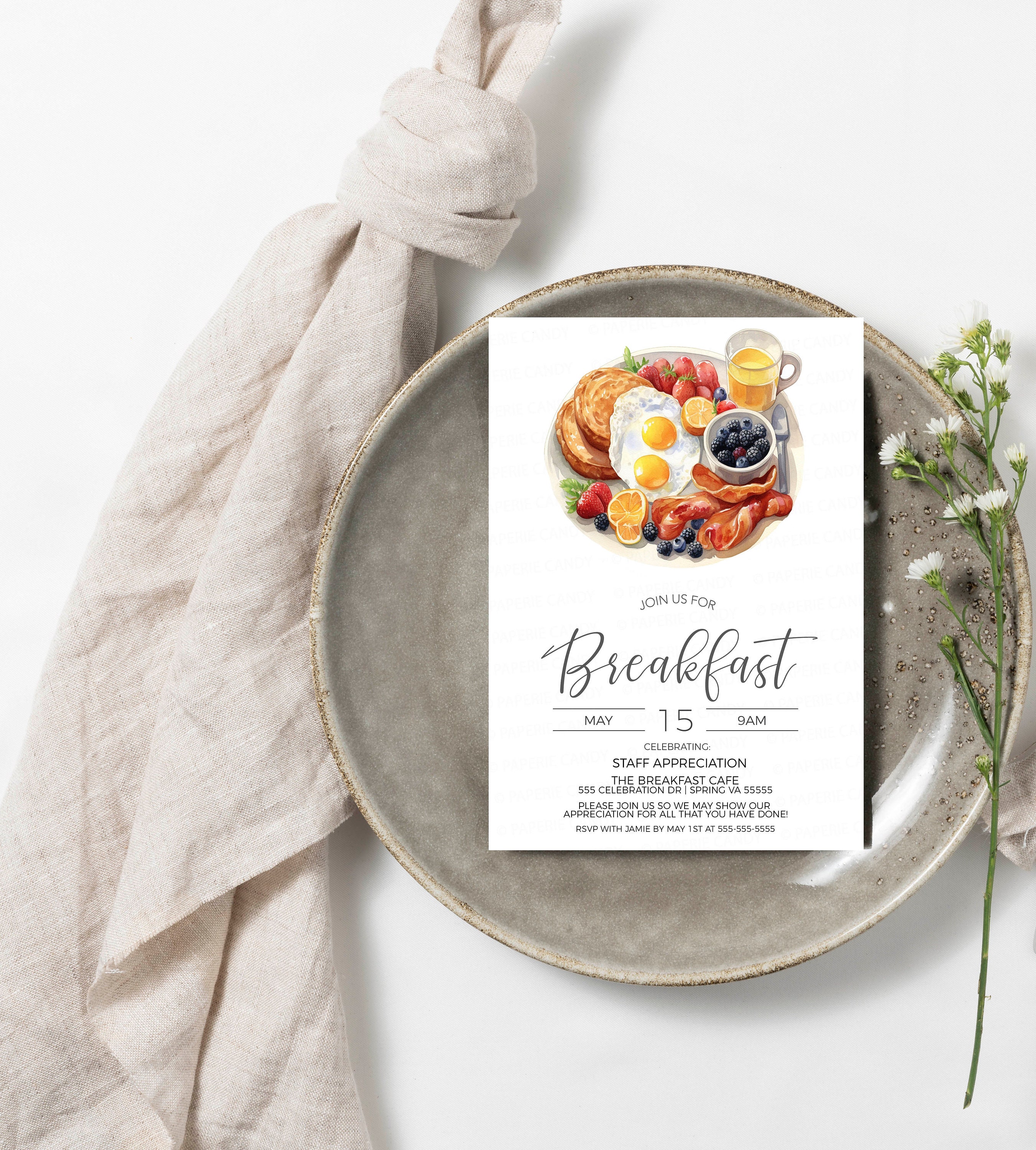 Breakfast Invitation Staff Employee Appreciation Breakfast - Etsy