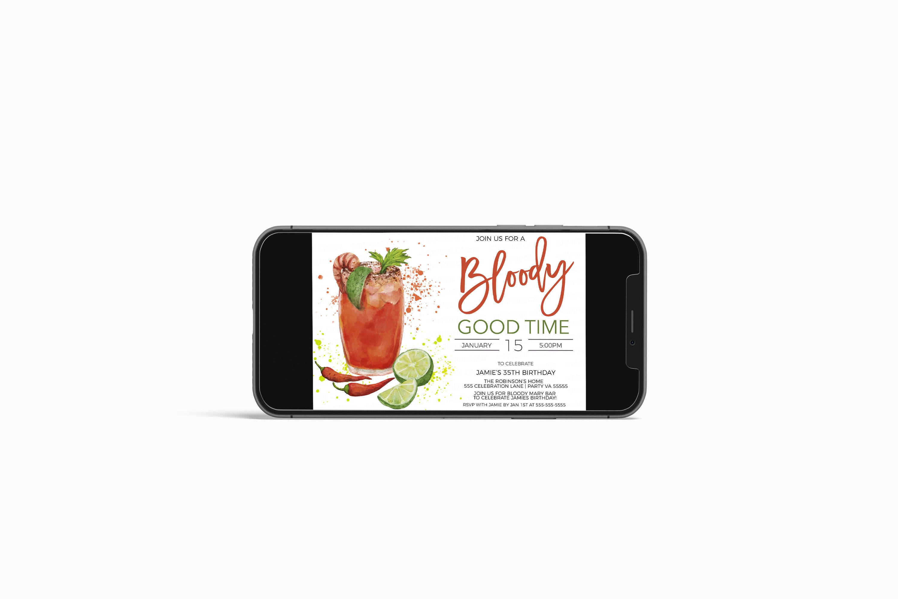Bloody Mary Invitation, Bloody Mary Bar Party Invite, Bloody Good Time ...