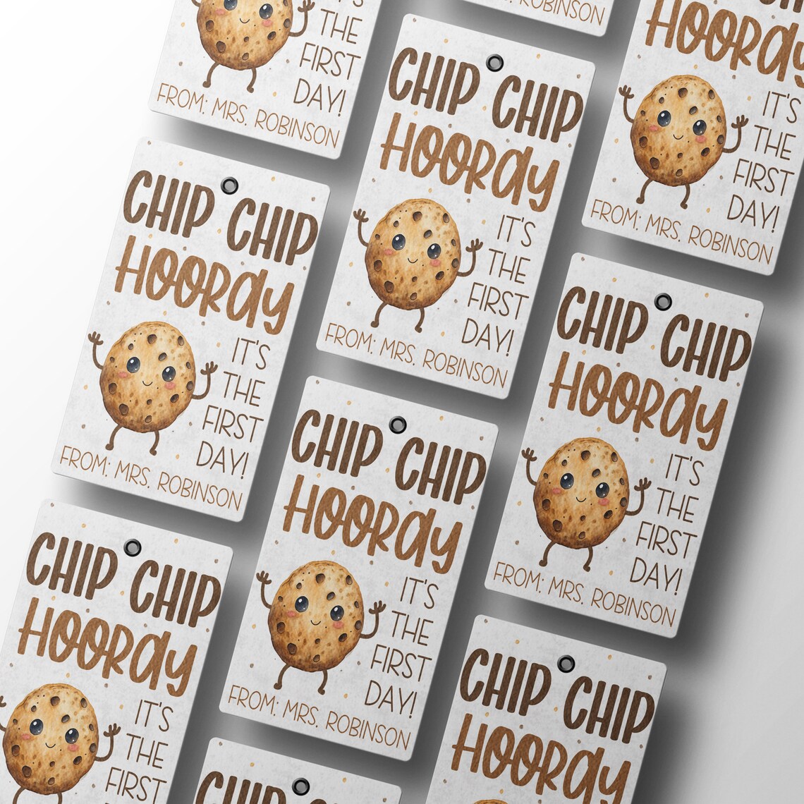 Back to School Cookie Gift Tags, Chip Chip Hooray, Welcome Back First ...