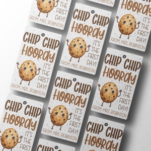 Back to School Cookie Gift Tags, Chip Chip Hooray, Welcome Back First ...
