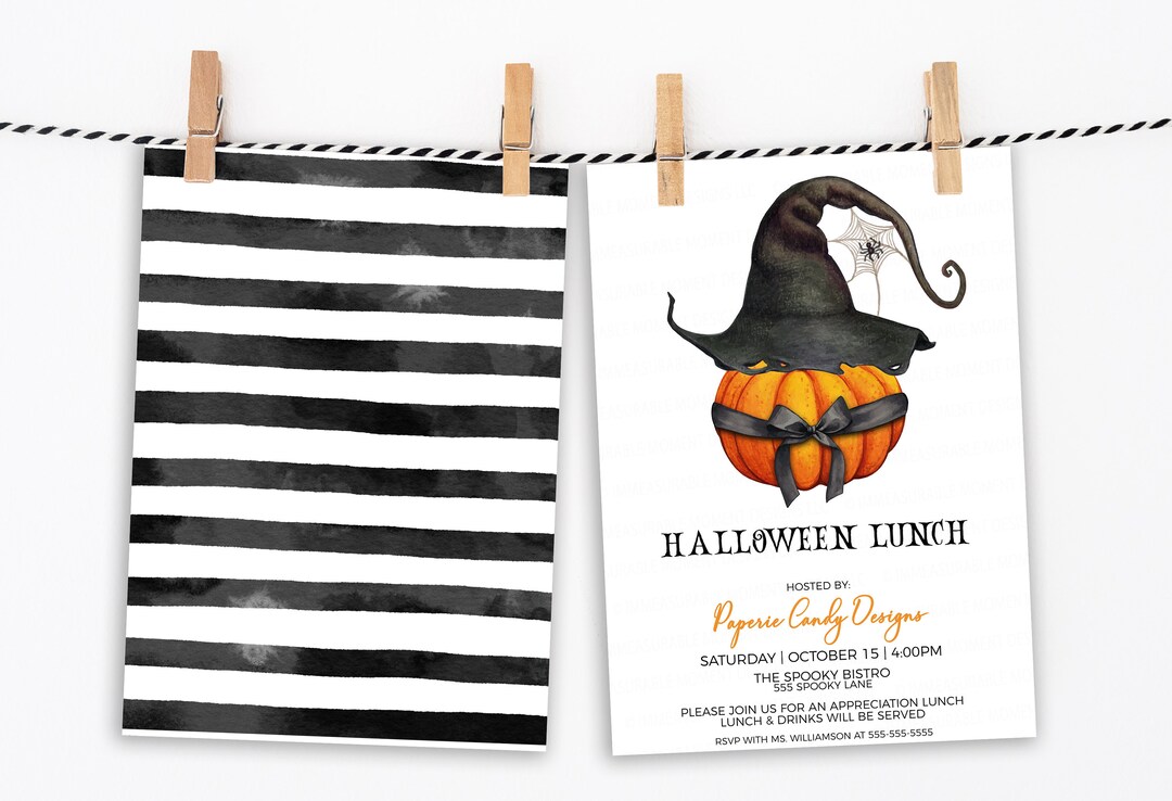 Editable Halloween Invitation, Lunch Brunch Dinner Breakfast, Employee ...