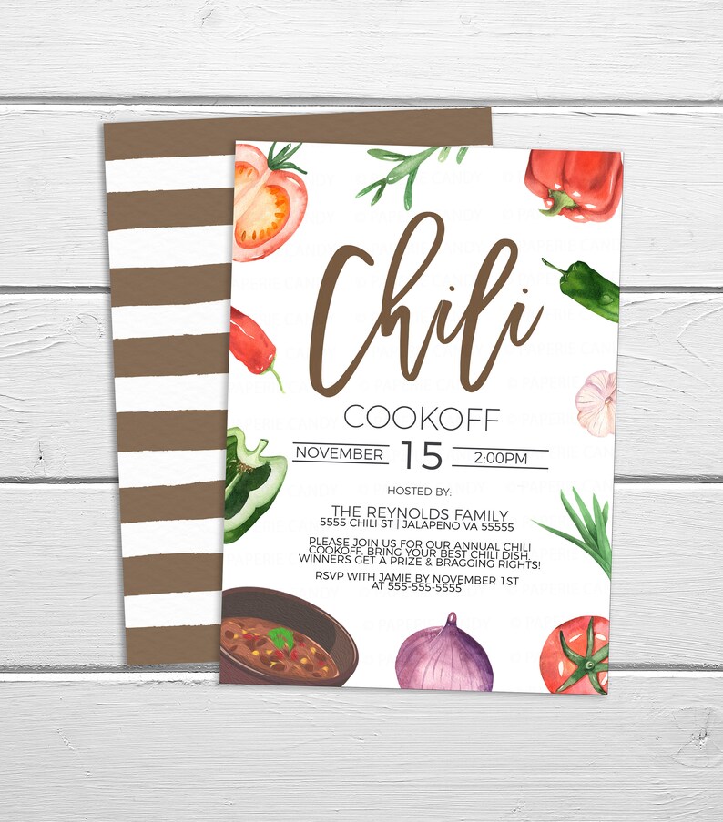 Chili Cook off Invitation, Annual Chili Cook-off Tasting Competition ...