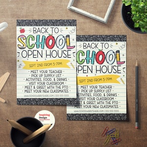 School Open House Flyer, Back to School Meeting, New Students ...