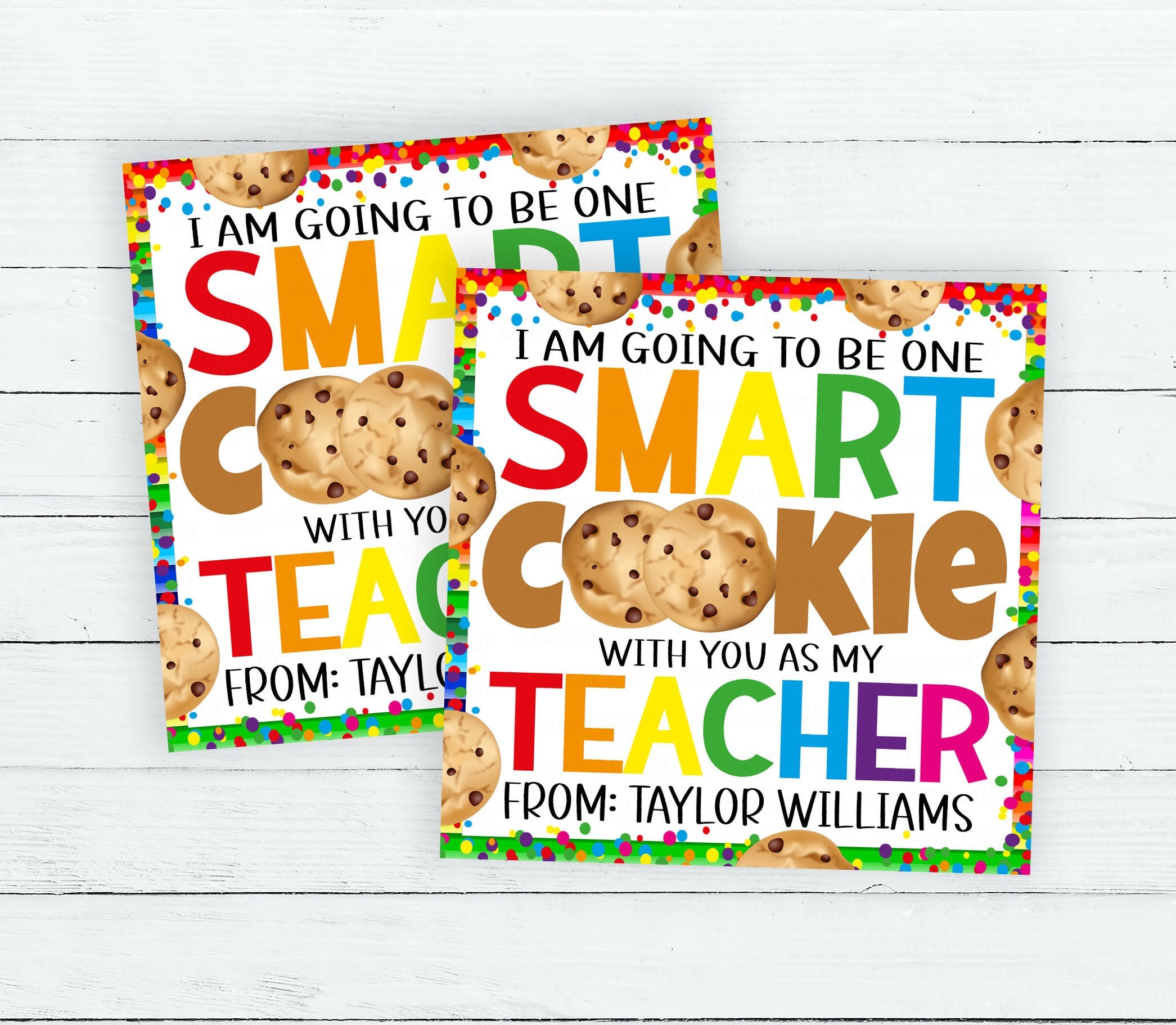 Back to School Cookie Gift Tags, Going to Be One Smart Cookie, Gift for ...