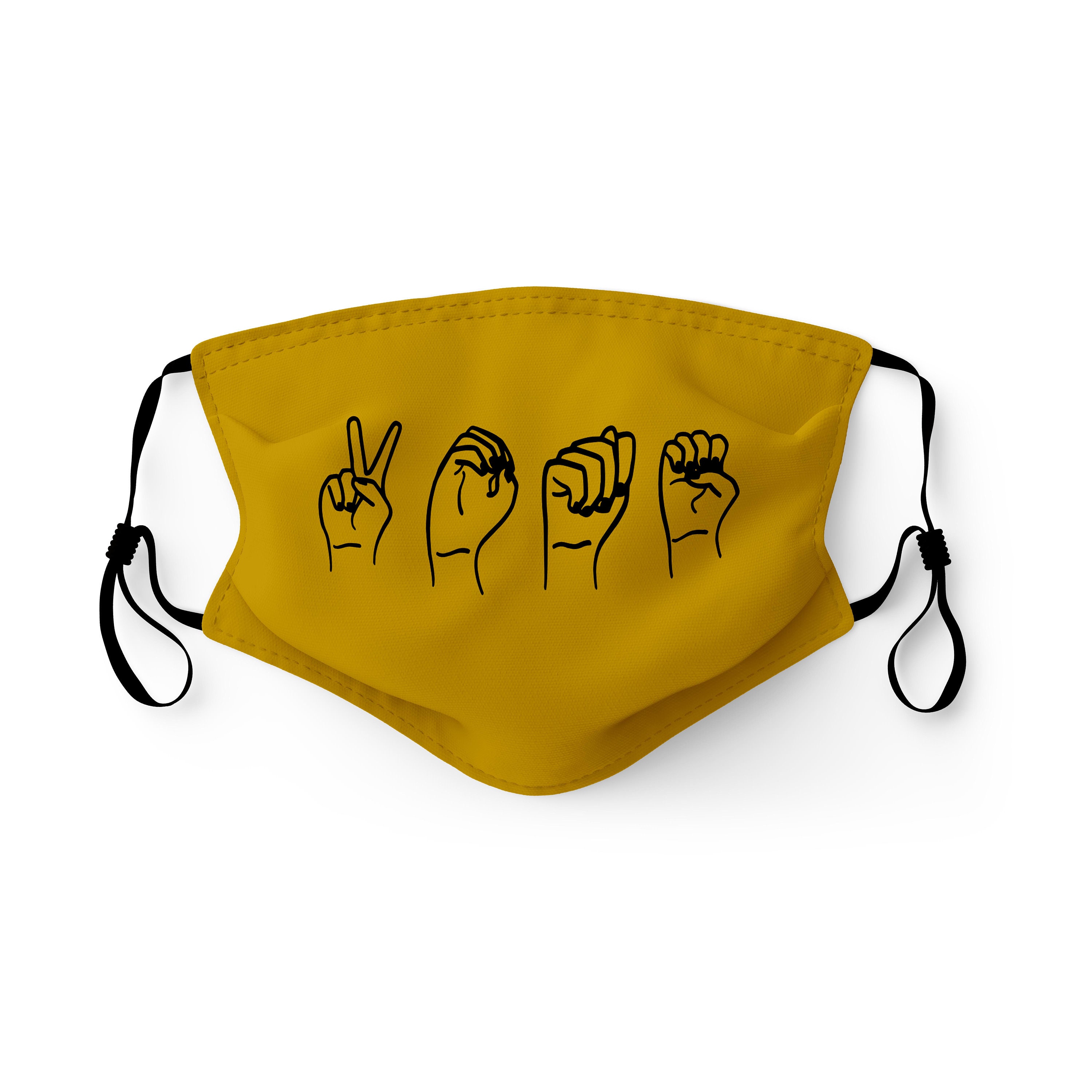 ASL Vote Face Mask American Sign Language Girl Power Feminist | Etsy