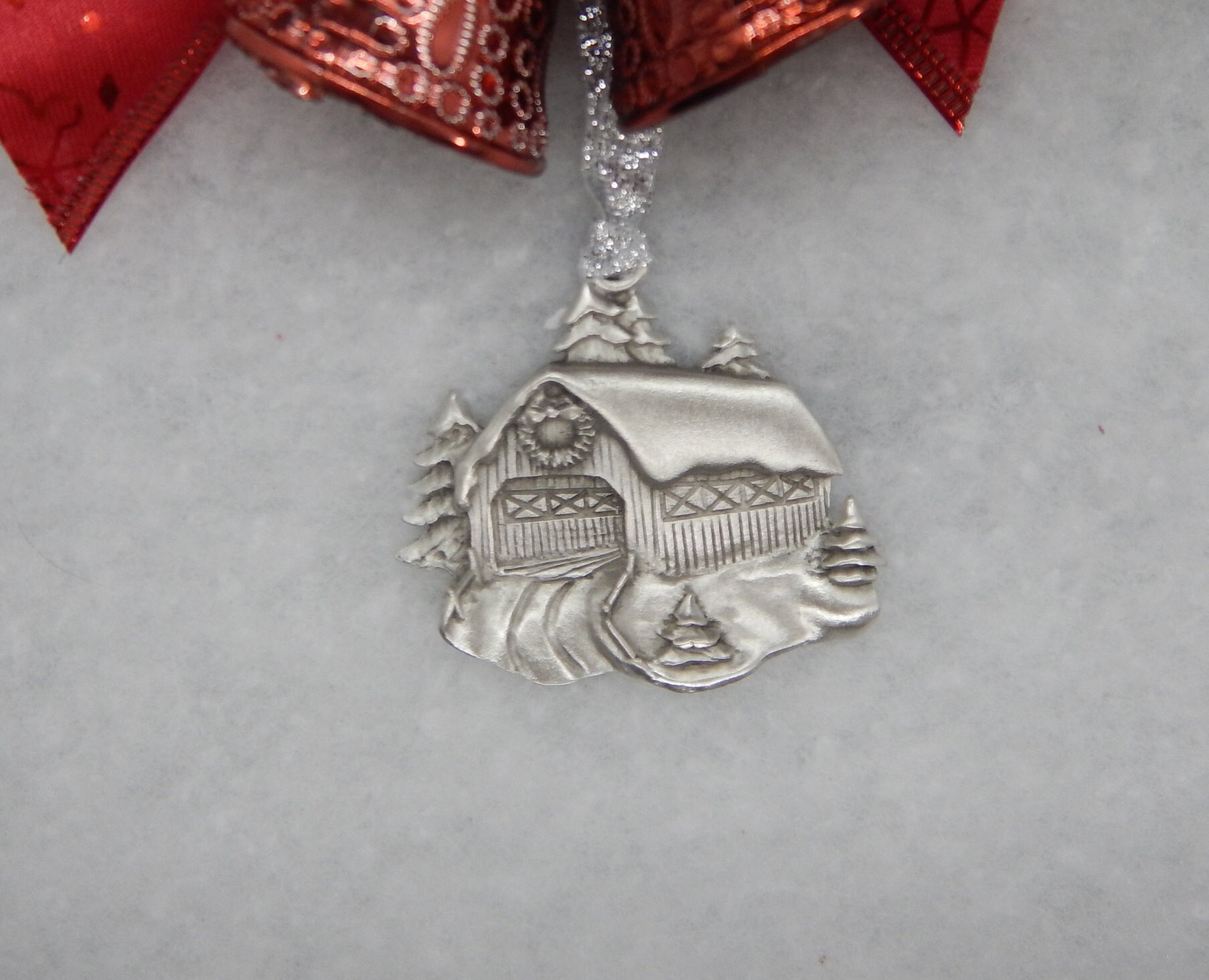 Vintage Covered Bridge Christmas Ornament - Etsy