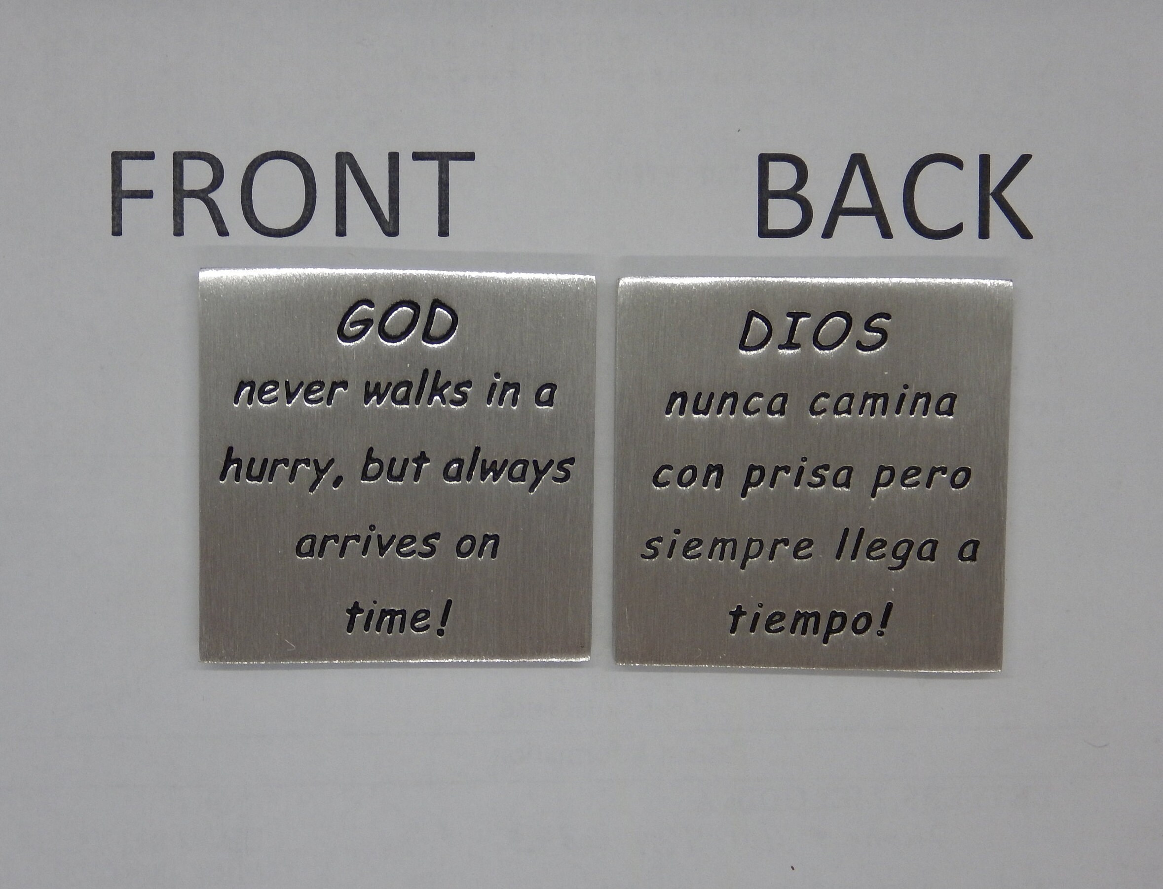 Pewter Paperweight English Spanish 2 Sided Quote - Etsy