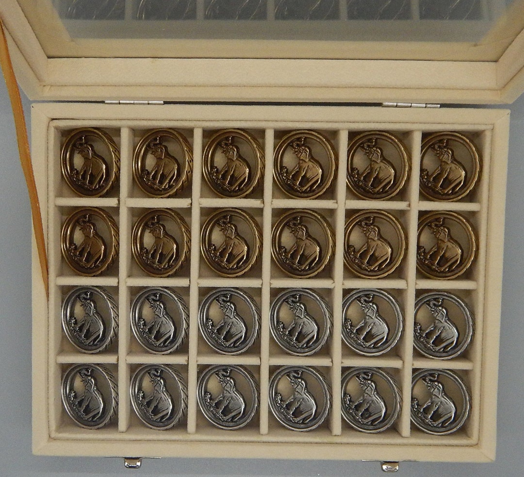 Checker Set Pewter Elephant Boxed - Etsy