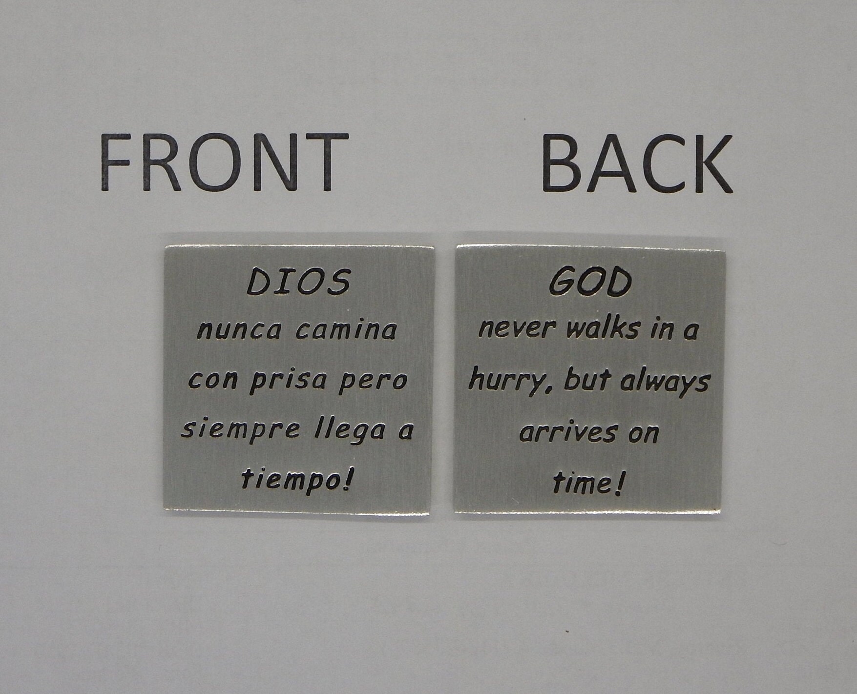 Pewter Paperweight English Spanish 2 Sided Quote - Etsy
