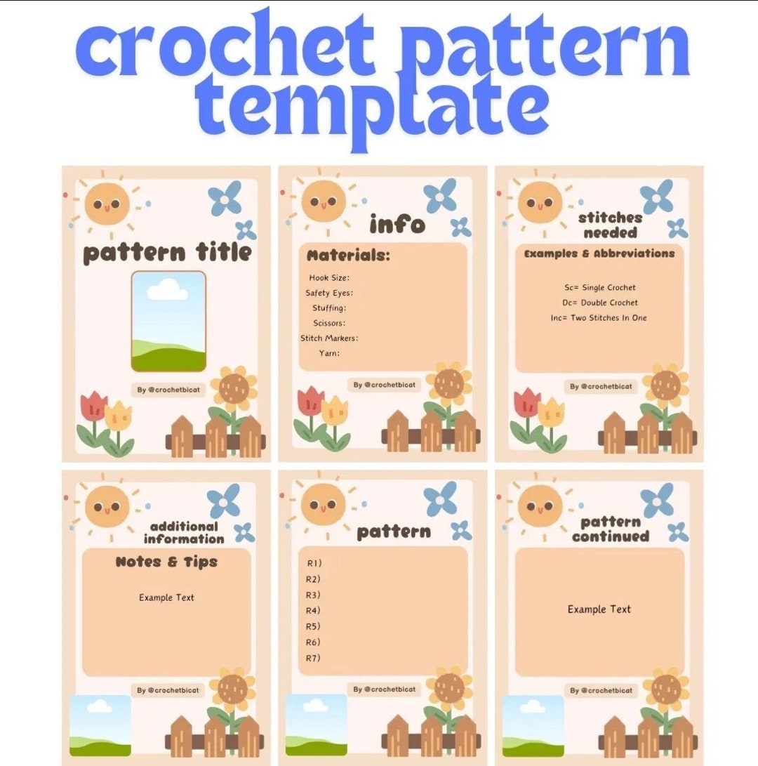 Crochet Pattern Template, Planner, Download, Printable, Knitting - Etsy