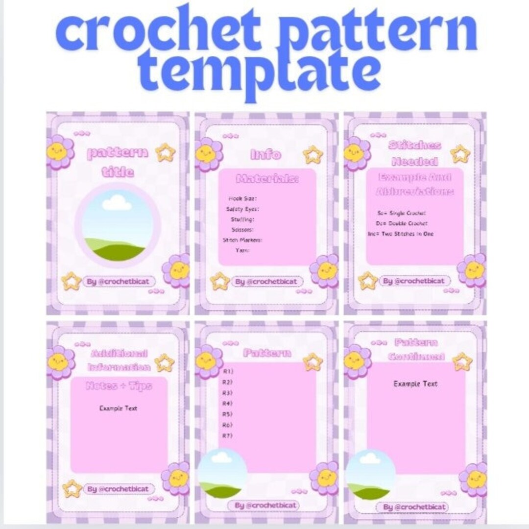 Crochet Pattern Template, Planner, Download, Printable, Knitting - Etsy