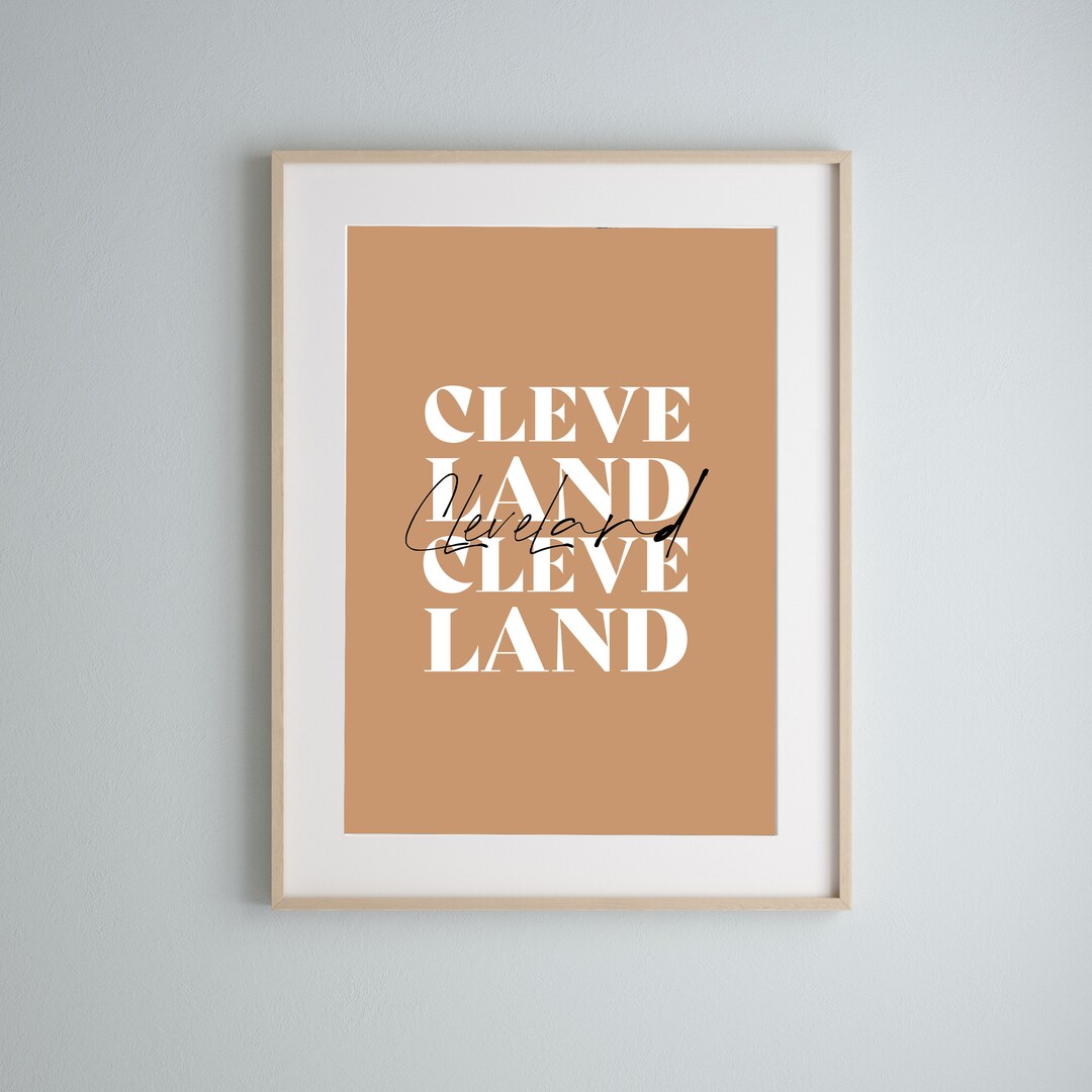 Cleveland Typography Illustrated Print, Cleveland Ohio, Wall Poster ...