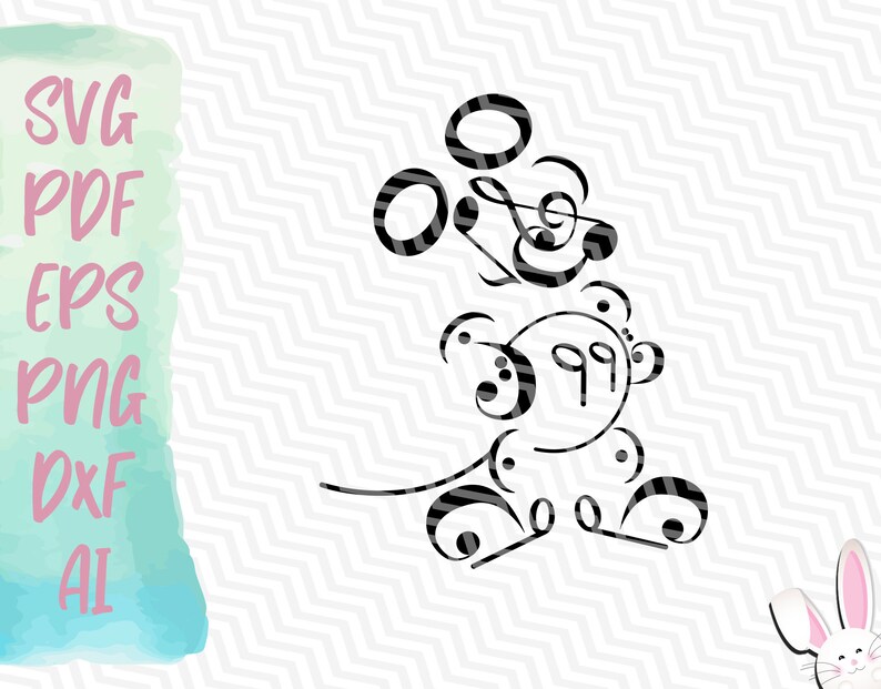 Mickey Music Notes SVG Instant Download Design Music Band - Etsy