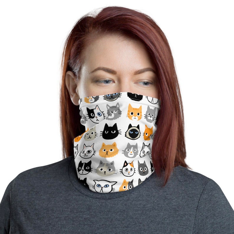 Cool Cats Neck Gaiter Funny Cat Faces Multipurpose Face - Etsy