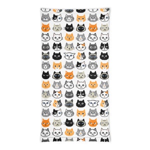 Cool Cats Neck Gaiter Funny Cat Faces Multipurpose Face Covering Kitty ...