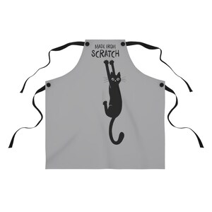 Black Cat Apron Made From Scratch Funny Baking Apron, Kitchen Chef, BBQ ...
