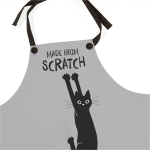 Black Cat Apron Made From Scratch Funny Baking Apron, Kitchen Chef, BBQ ...