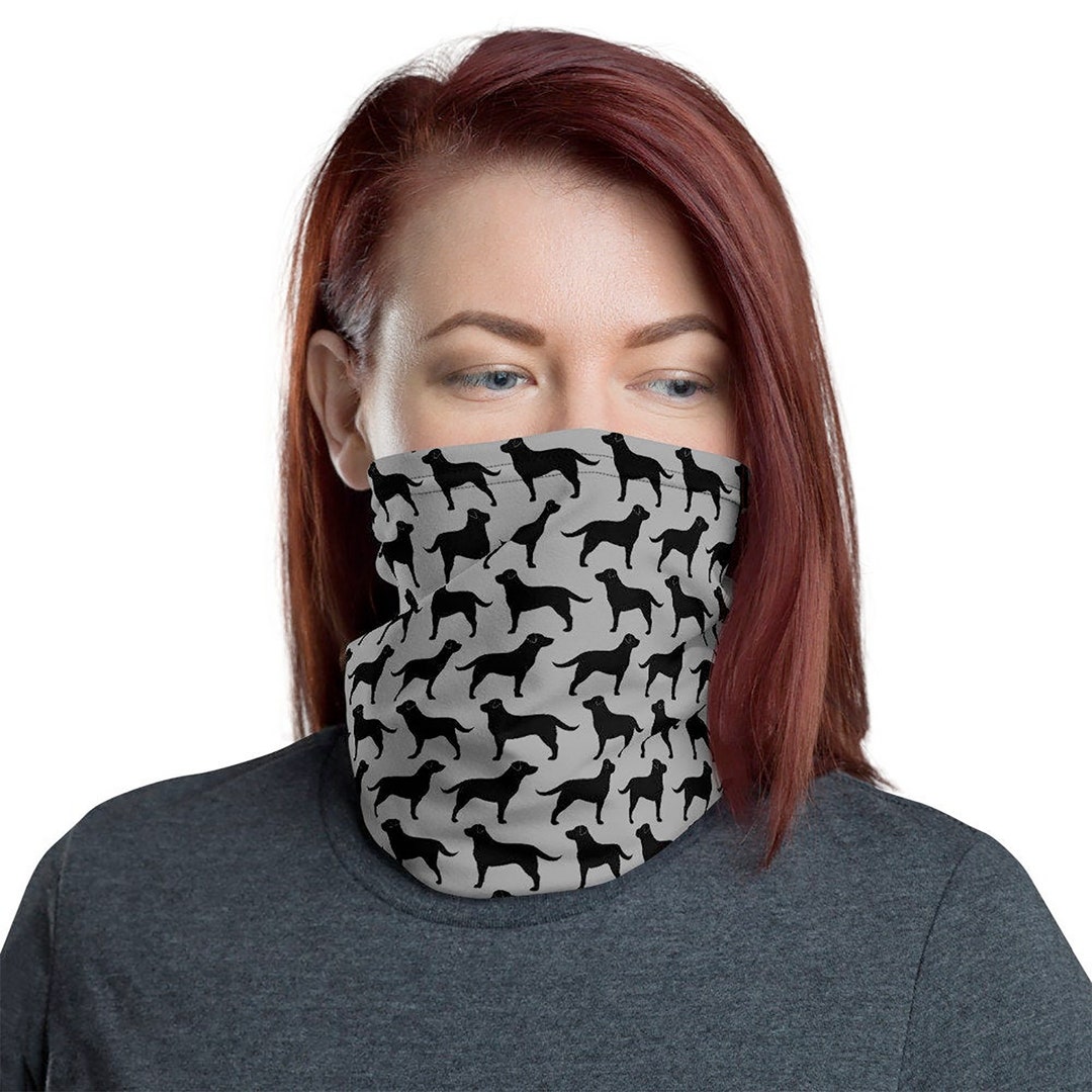 Black Labs Neck Gaiter Black Labrador Retriever Silhouettes Face ...