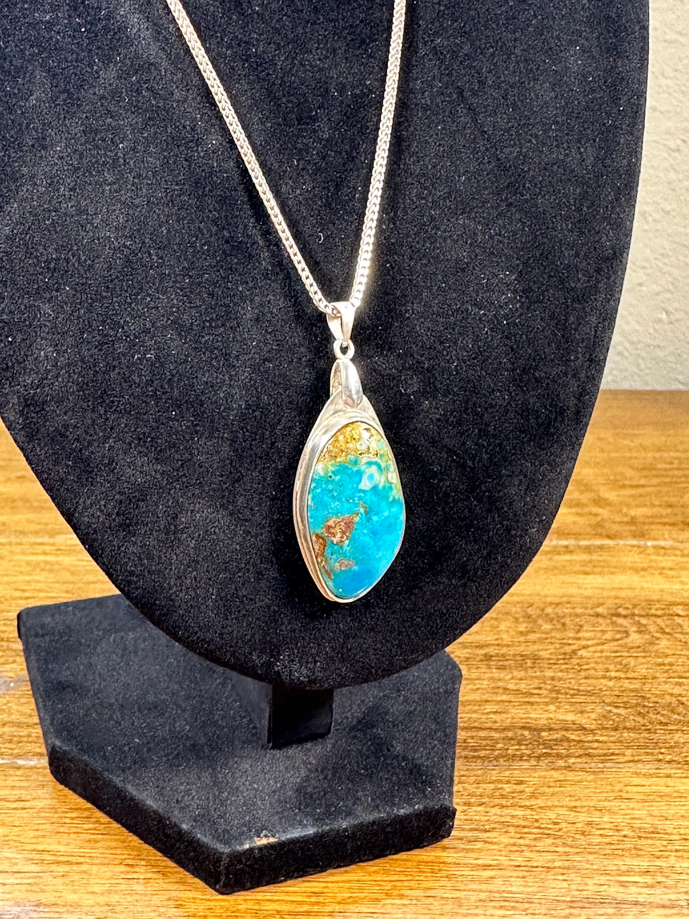 Bisbee AZ Turquoise & Sterling Silver Necklace by Bruce Mead Jr. - Etsy